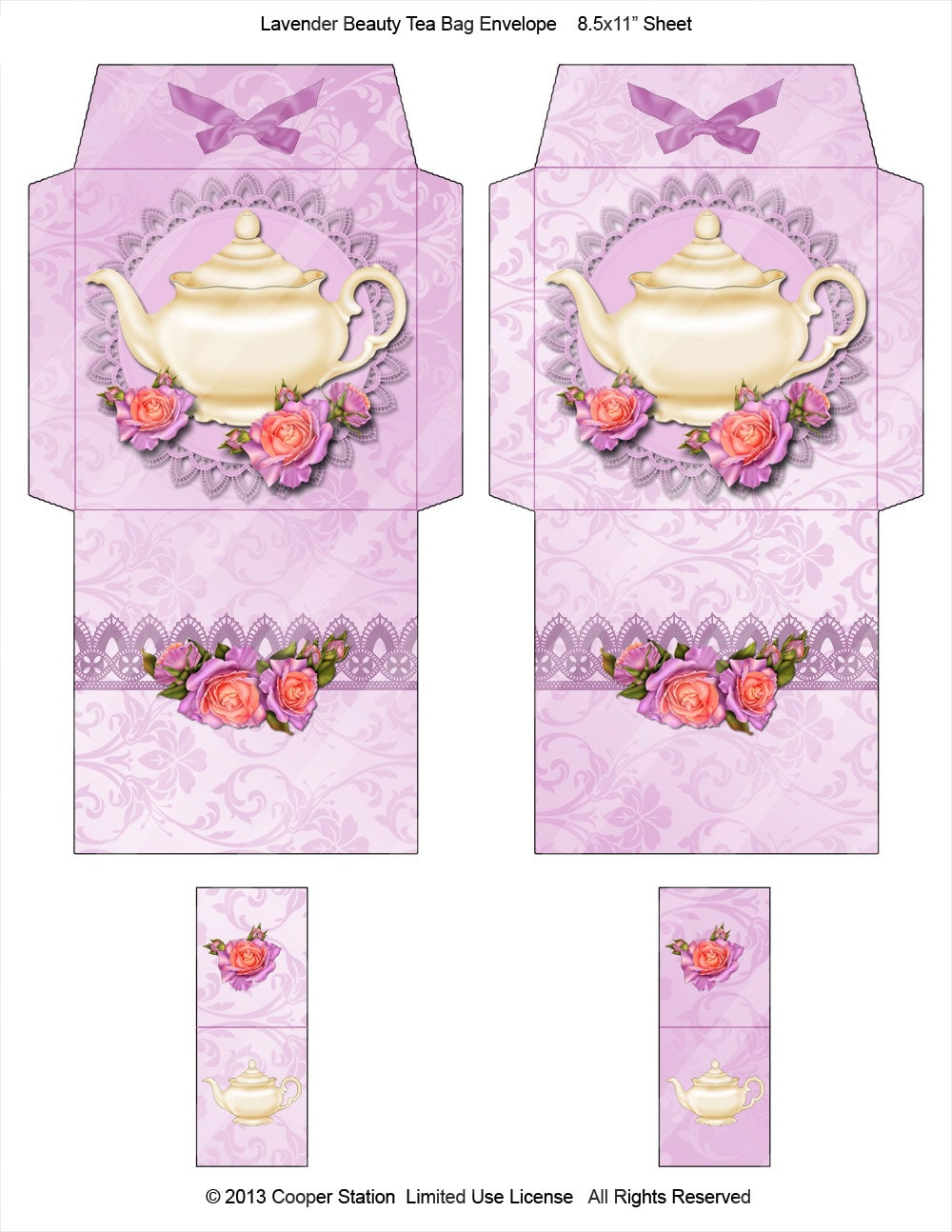 Digital Tea Bag Envelope Lavender - Etsy