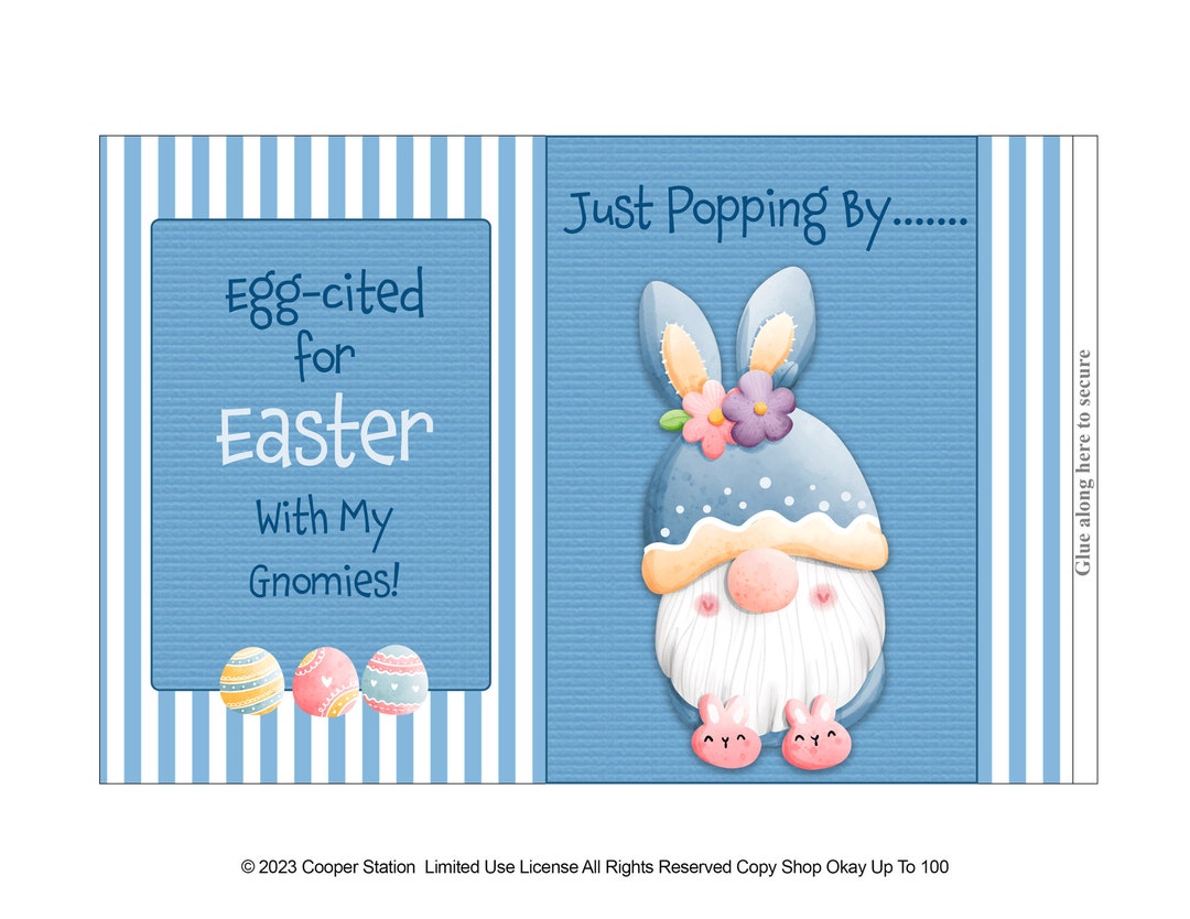Digital Printable Easter Gnome Popcorn Wrapper - Instant Download ...