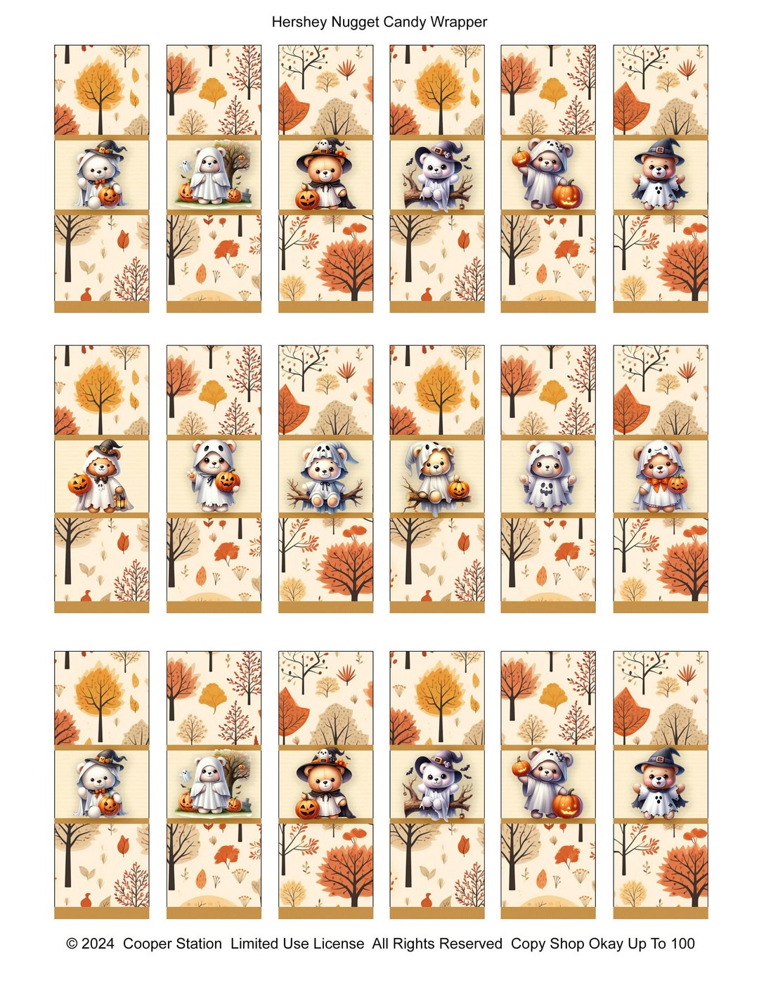 Thanksgiving Nugget Candy Wrappers - Halloween Candy Wrappers- Fall ...