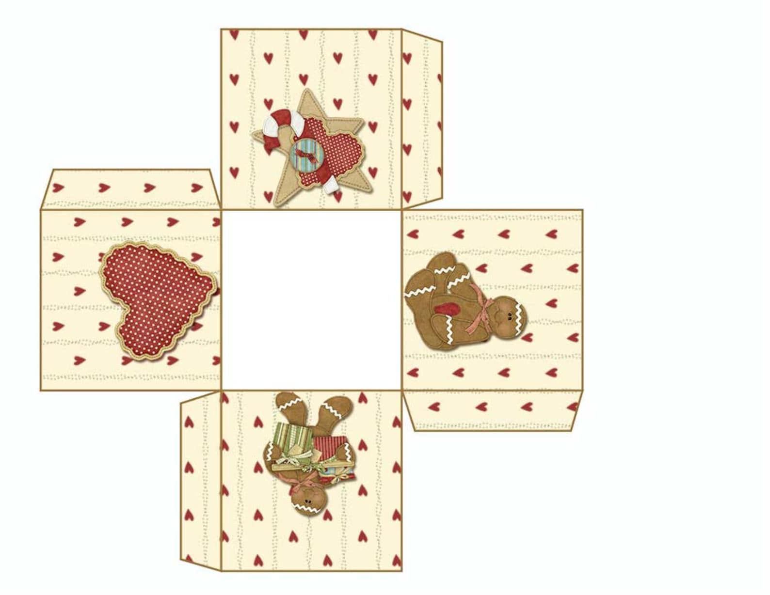 Digital Printable Small Square Christmas Box | Etsy