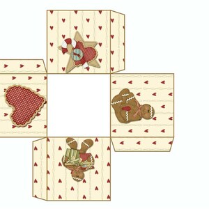 Digital Printable Small Square Christmas Box - Etsy