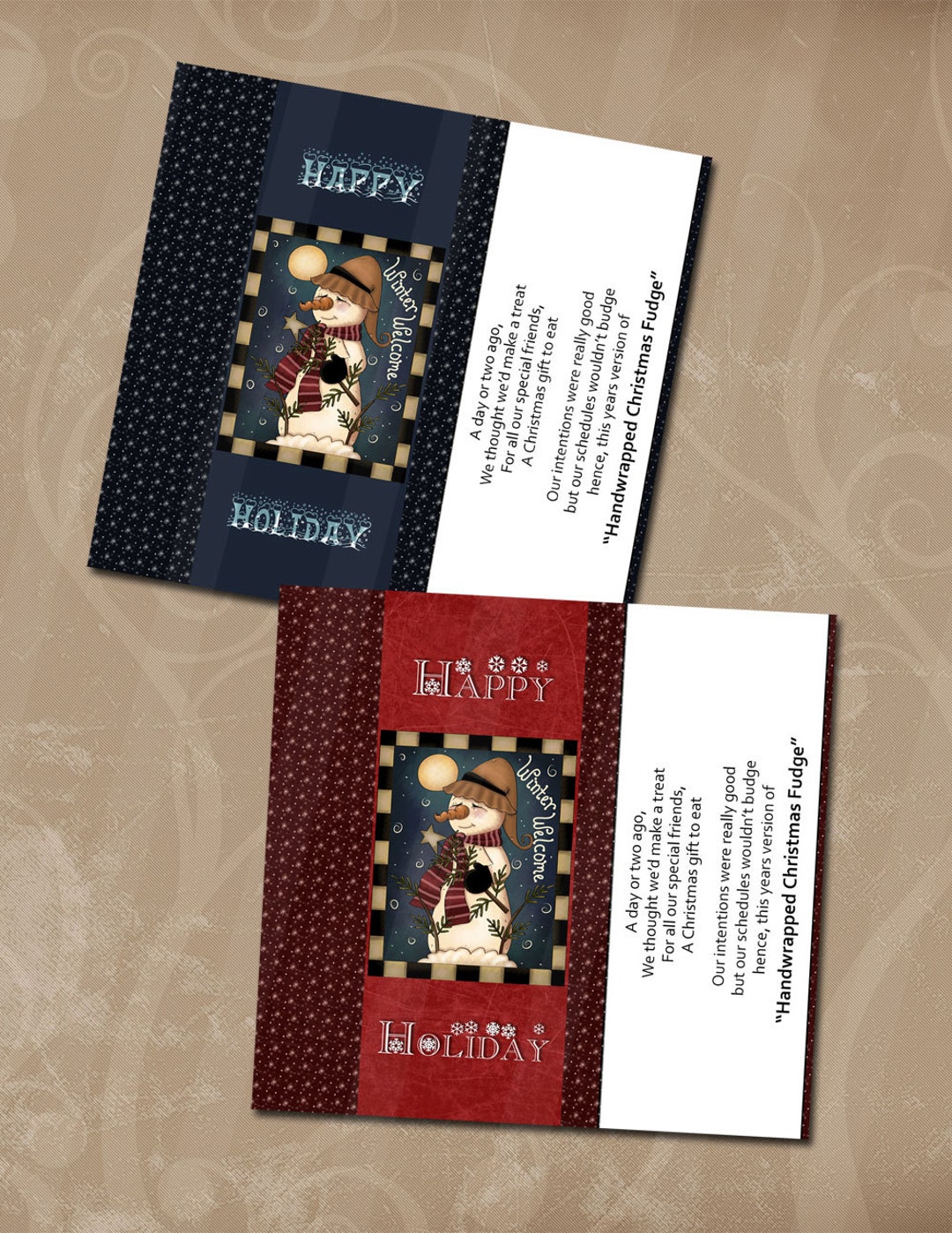 Digital Candy Bar Wrapper Christmas Fudge - Etsy