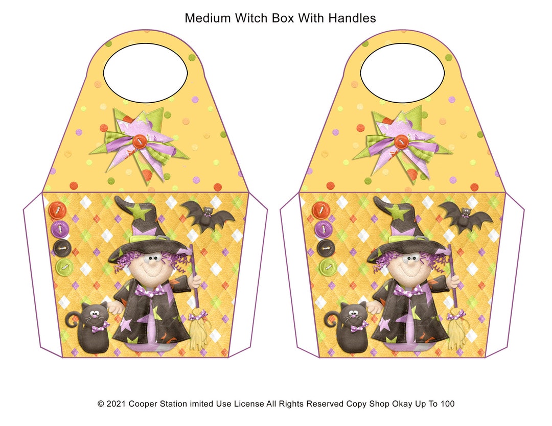 Digital Printable Medium Halloween Gift Box - Party Favor - Halloween ...