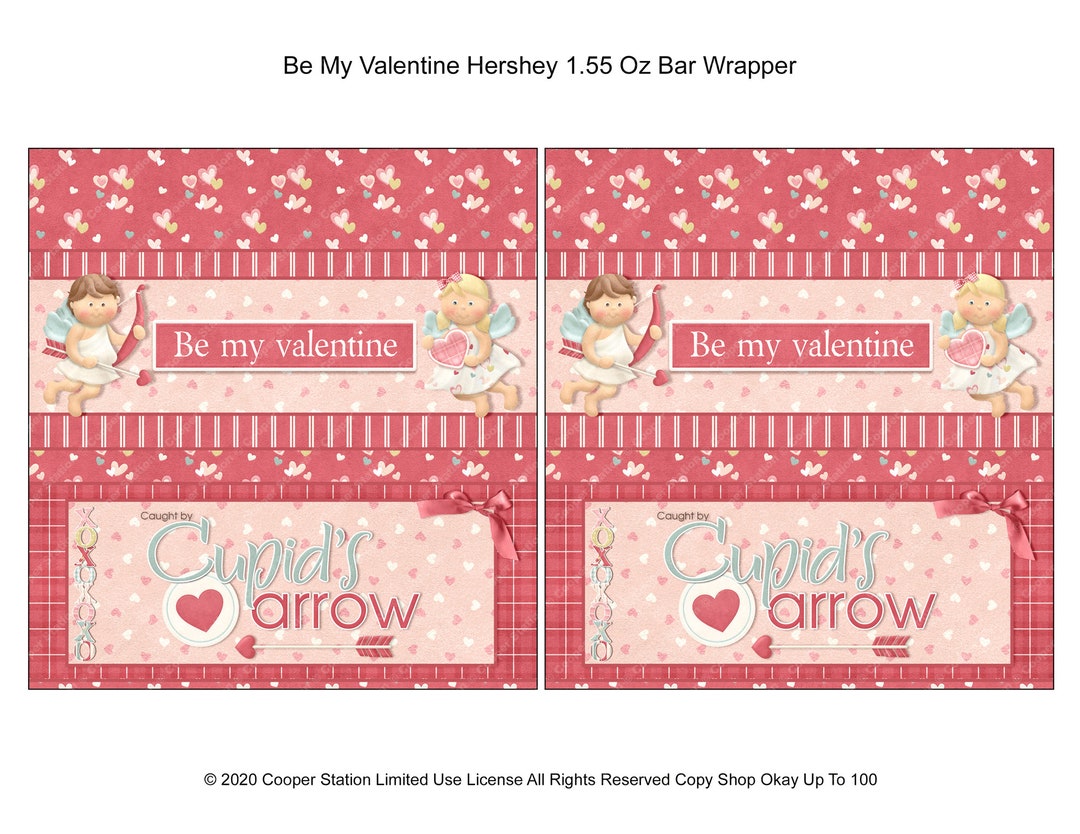 Printable Digital Valentine Candy Bar Wrapper - 1.55 Oz Size - Etsy
