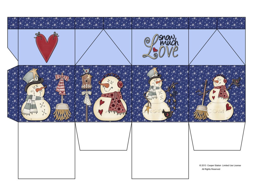 Digital Printable Winter Milk Box - Etsy