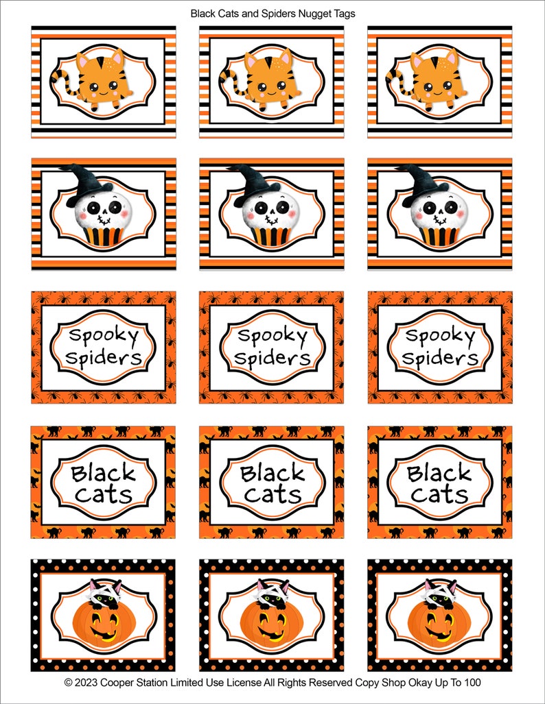 Black Cat Nugget Halloween Candy Wrapper Tray and Bag Topper Set ...