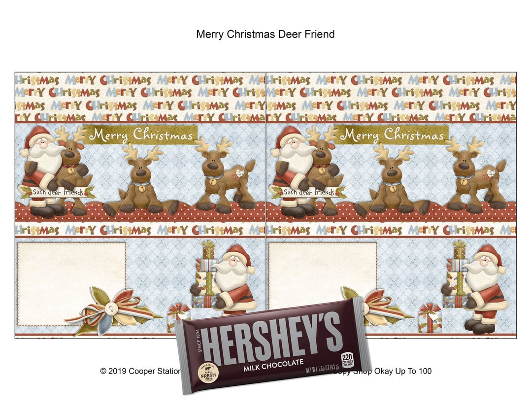 Digital Candy Bar Wrappers Instant Download Christmas Candy Wrapper ...