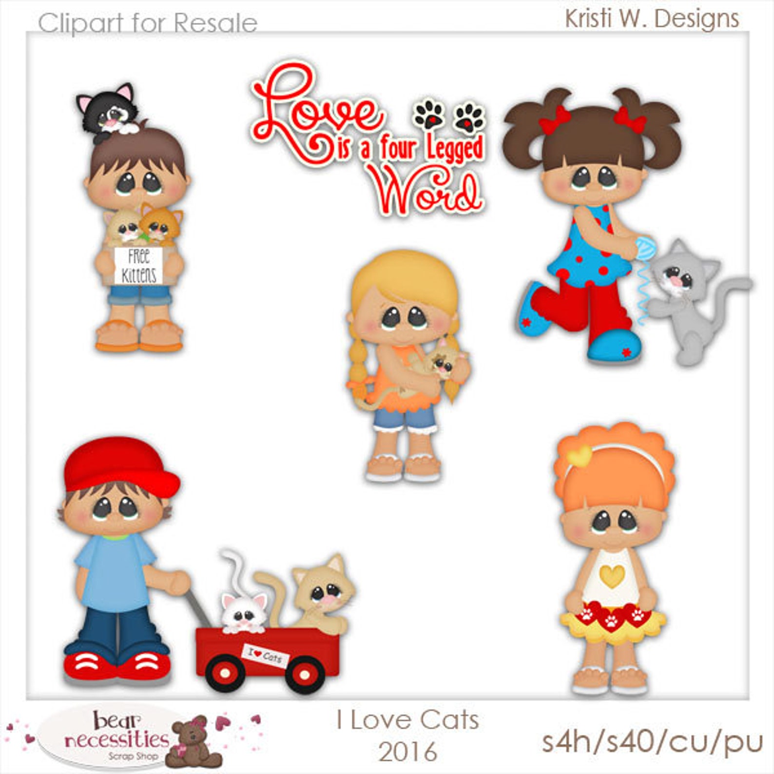 Clipart I Love Cats Cat Clipart Pet Clip Art Kristi W - Etsy