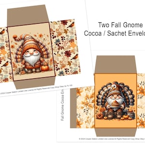Set of Two Fall Gnome Cocoa Envelopes- Thanksgiving - Potpourri ...