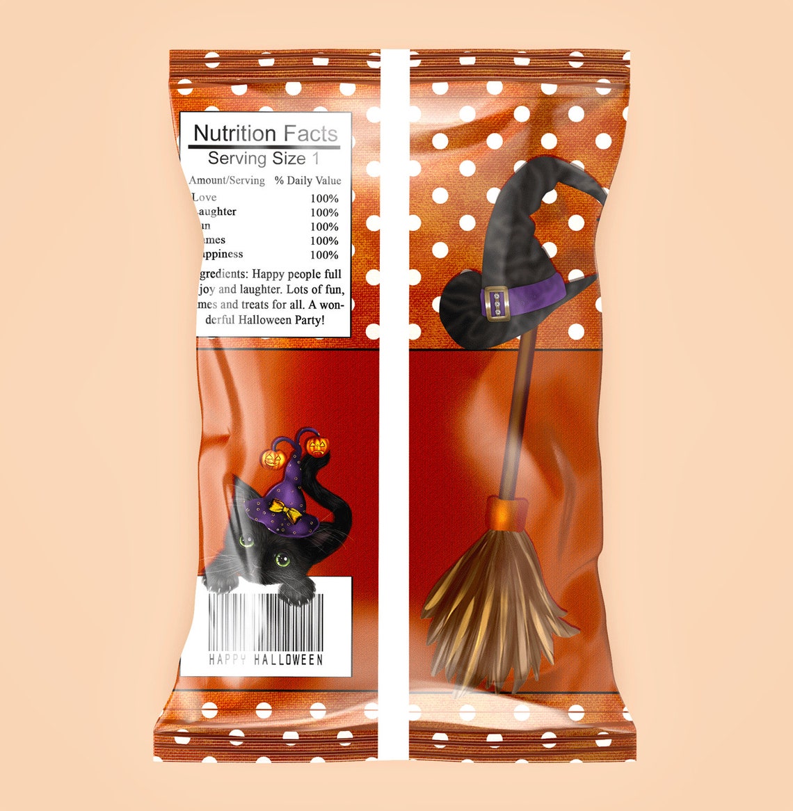 Printable Digital Halloween Chip Bag Treat Bag Chip Bag - Etsy