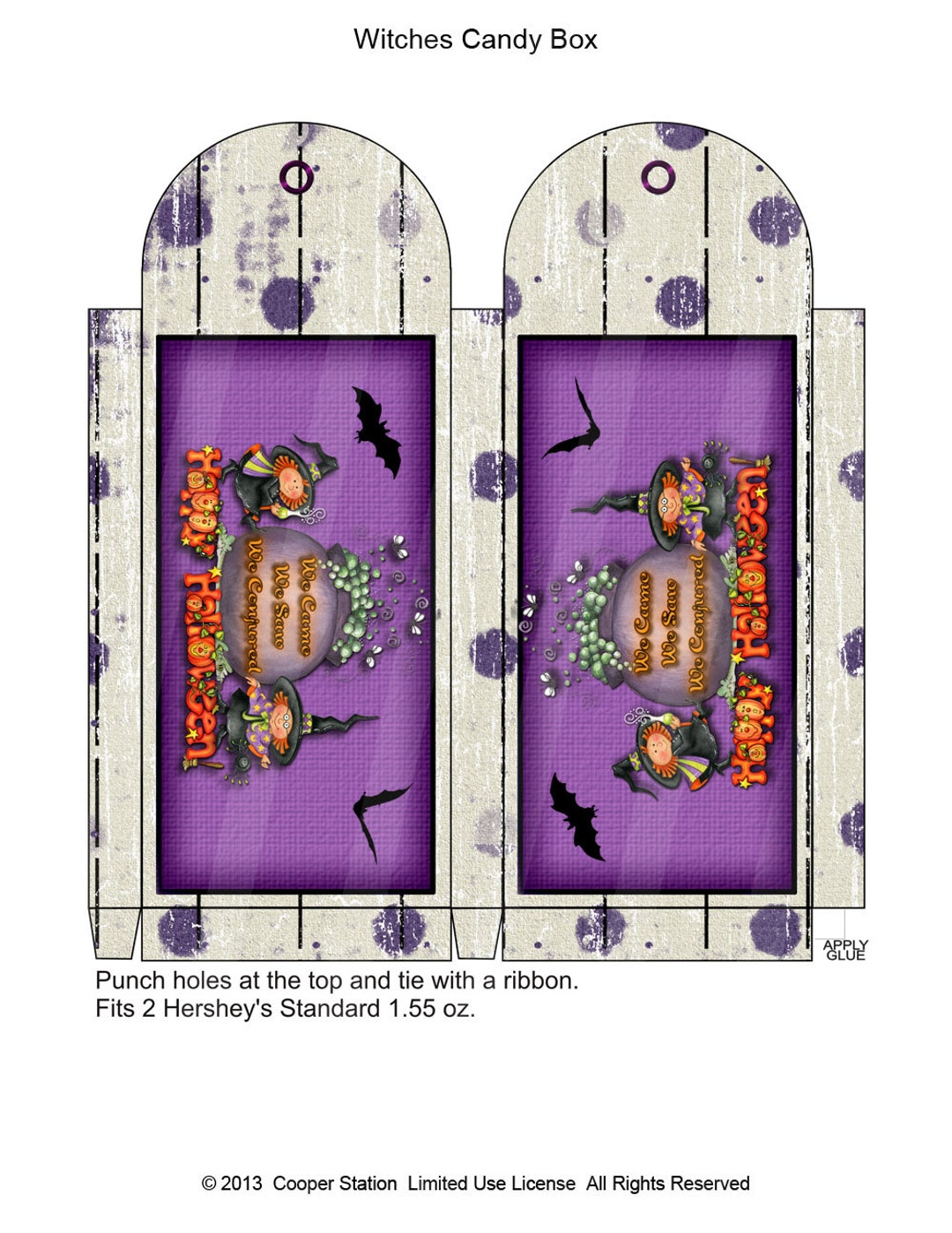 Digital Printable Candy Box Witches Theme - Etsy