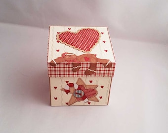 Digital Printable Small Square Christmas Box Set Of Two