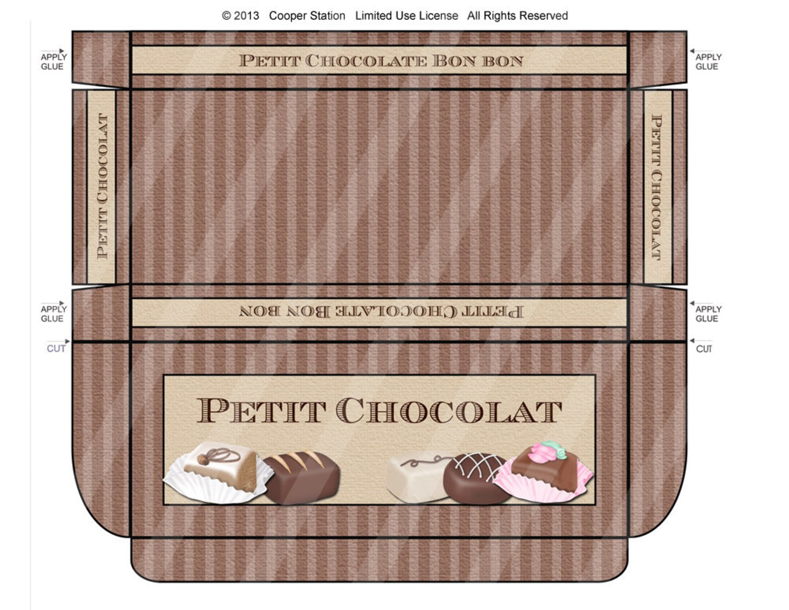 Digital Printable Chocolate Bon Bon Box - Etsy