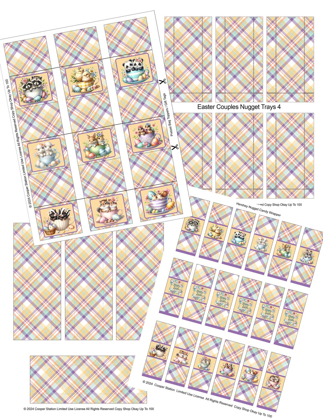 Easter Animal Nugget Candy Wrapper Set - Small Easter Nugget Trays ...