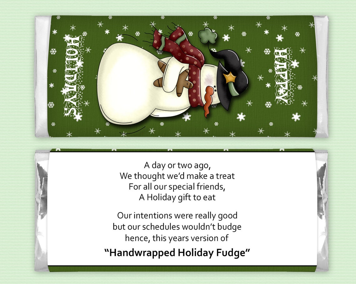 Digital Candy Bar Wrappers Instant Download Christmas Fudge - Etsy