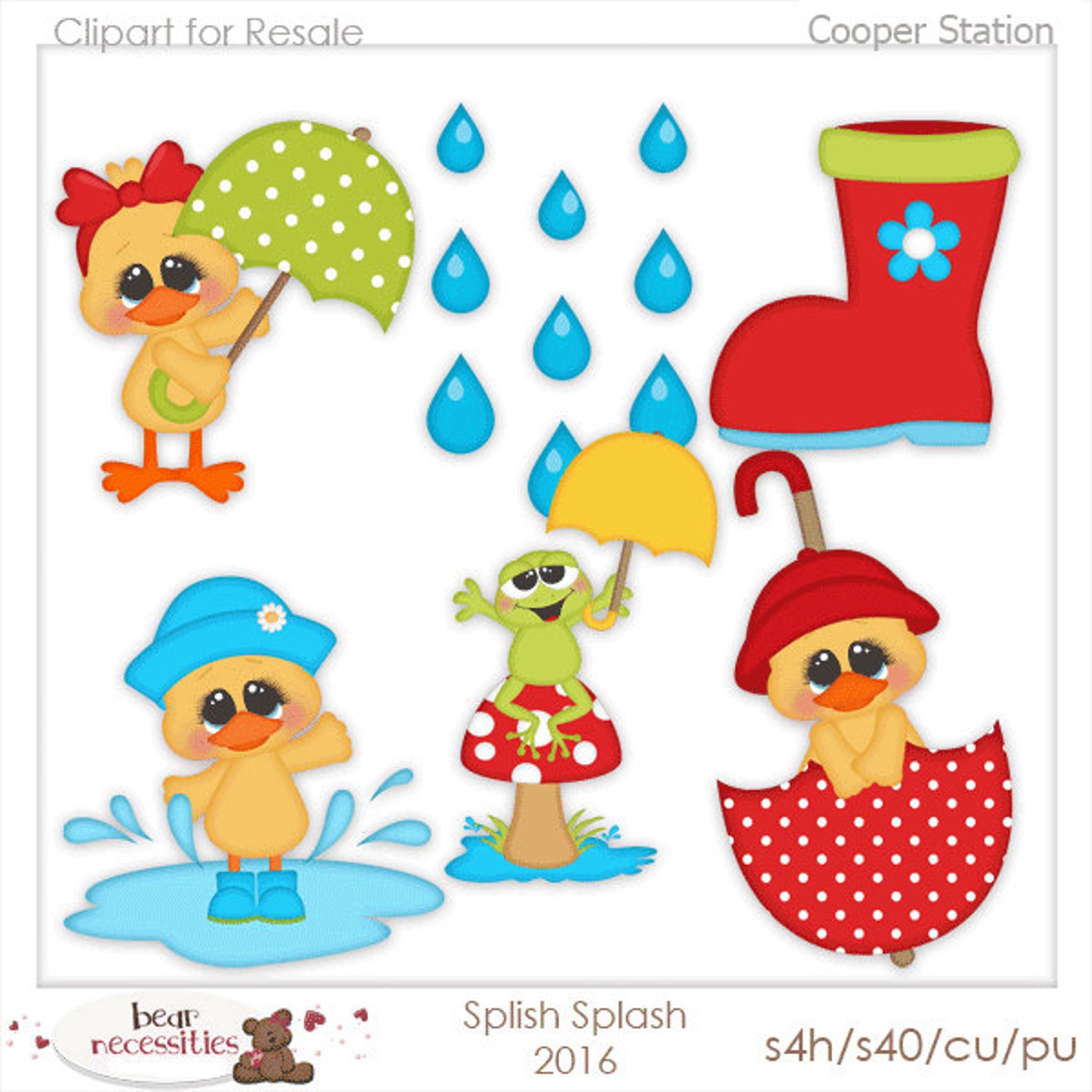 Digital Clipart - CU - Exercise - Splish Splash- Ducks - Kristi W ...