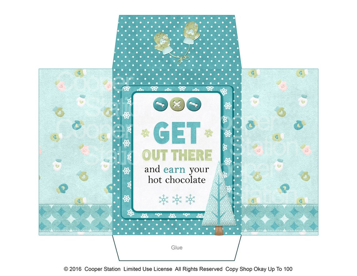 Digital Printable Winter Hot Chocolate Envelope Cocoa Packet - Etsy