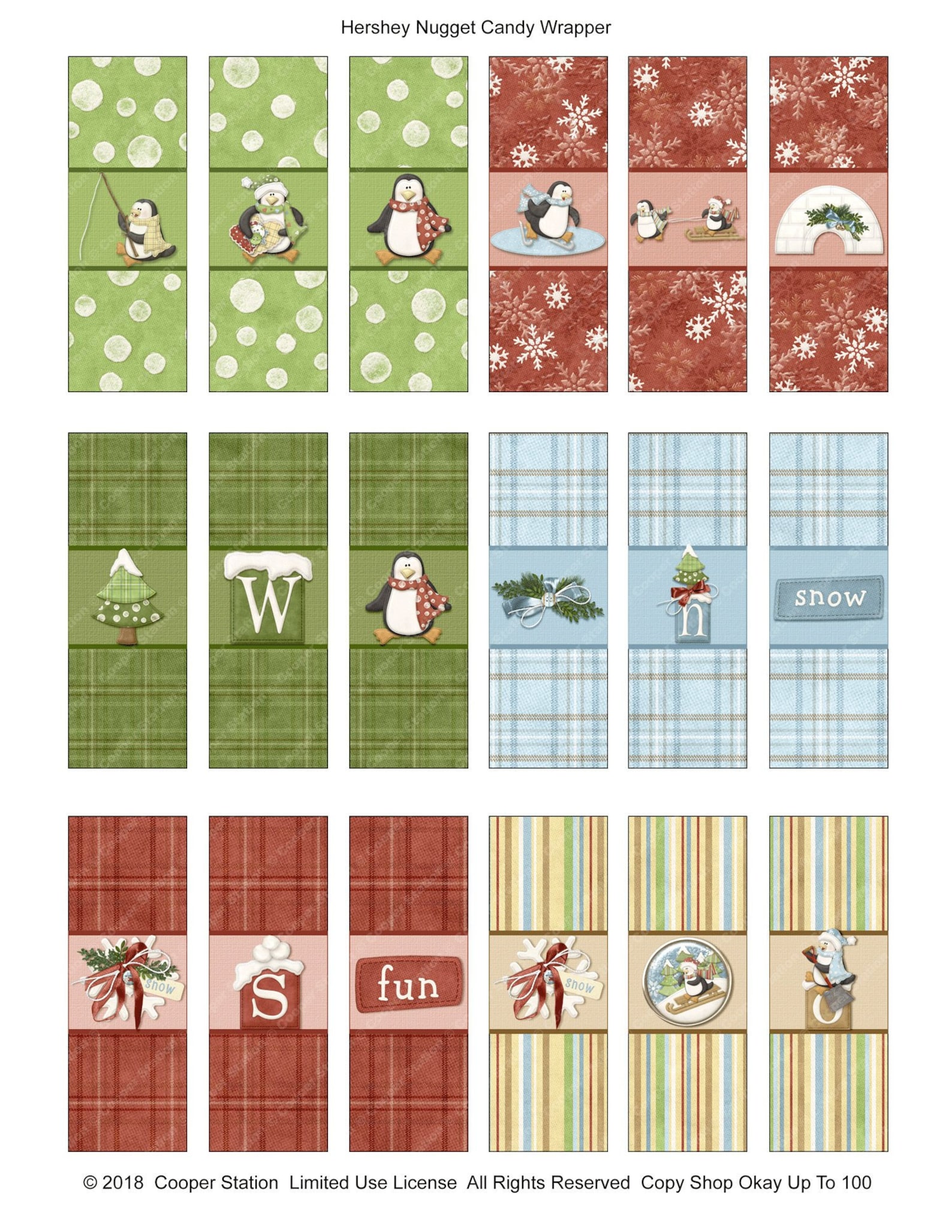 Digital Printable Hershey's Nuggets Candy Wrappers - Penguin- Christmas ...