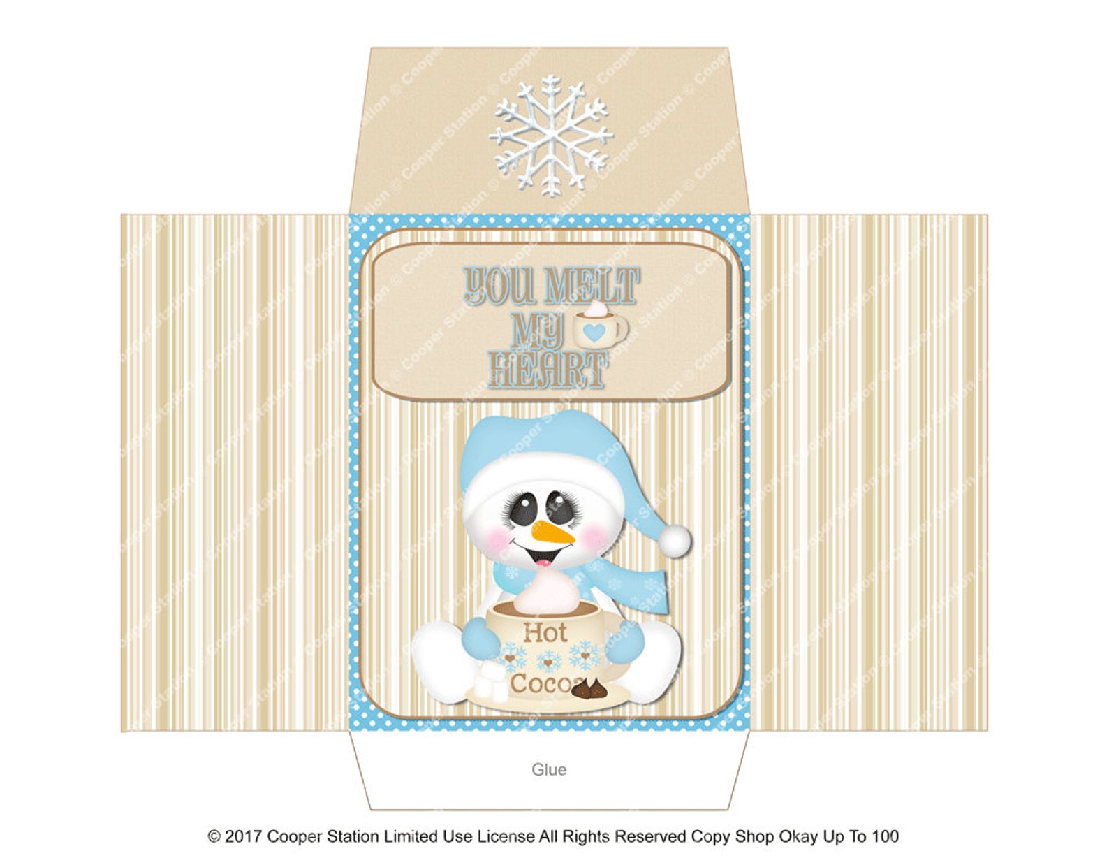 Digital Printable Cocoa Envelope - Hot Chocolate Packet - Snowman - You ...