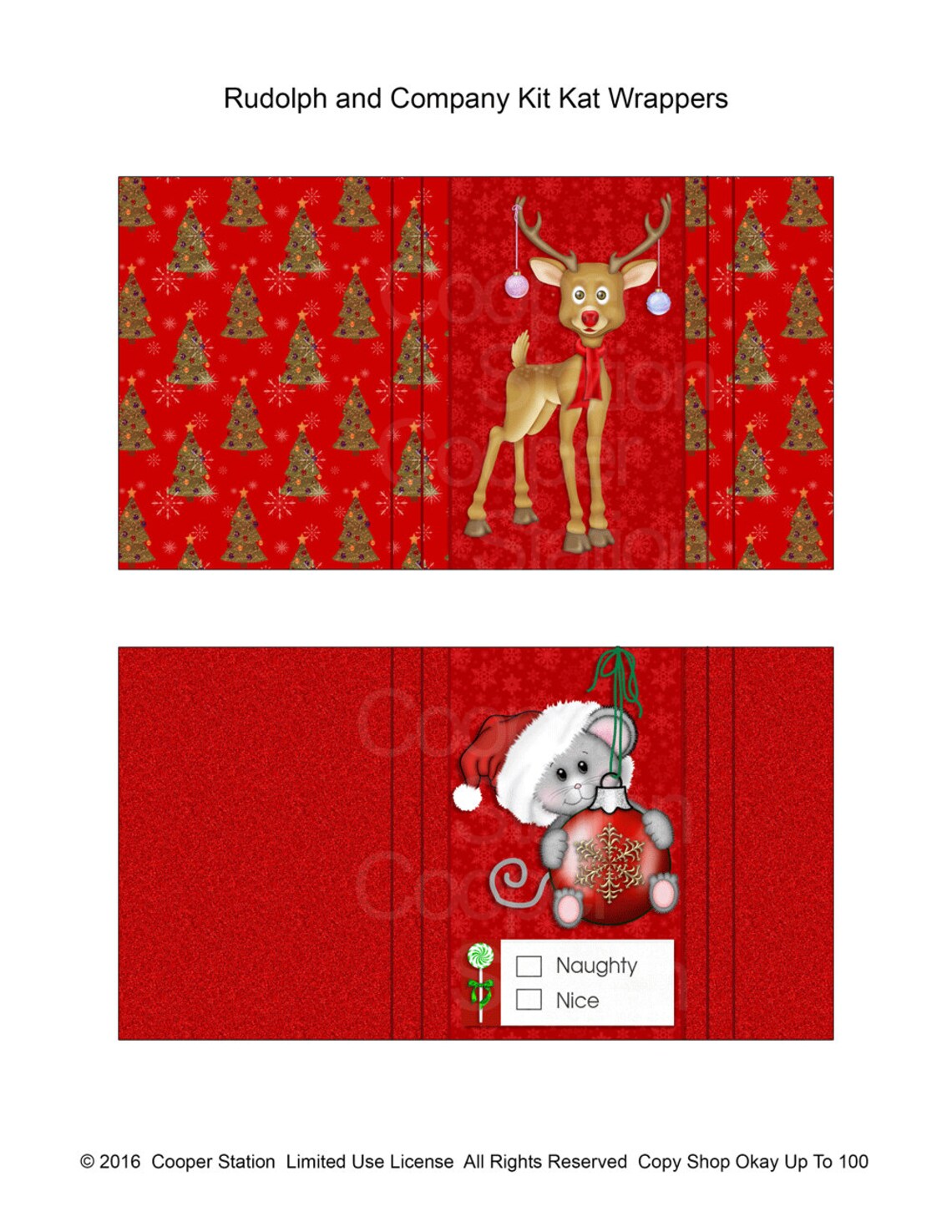 Digital Printable Rudolph Kit Kat Chocolate Bar Wrapper-christmas ...