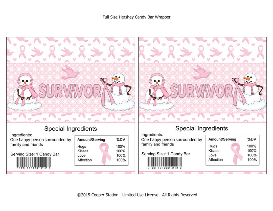 Printable Breast Cancer Awareness Candy Bar Wrapper 1.55 Oz Size - Etsy