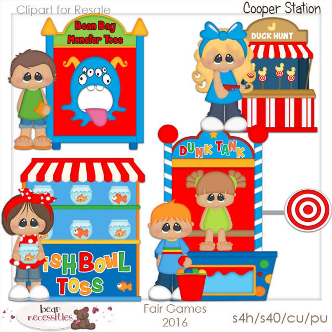 Digital Clipart - Fair Games - Carnival Clipart - Kristi W Designs - Etsy