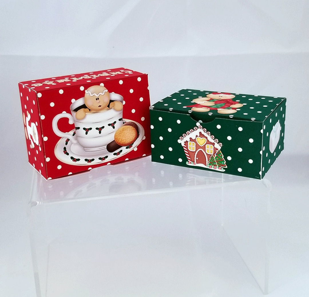 Christmas Gift Box Set of Two Boxes Christmas Treat Box - Etsy