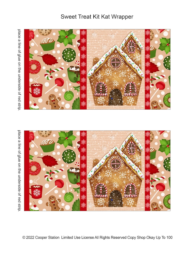 Digital Printable Christmas Treats Kit Kat Chocolate Bar Wrapper ...