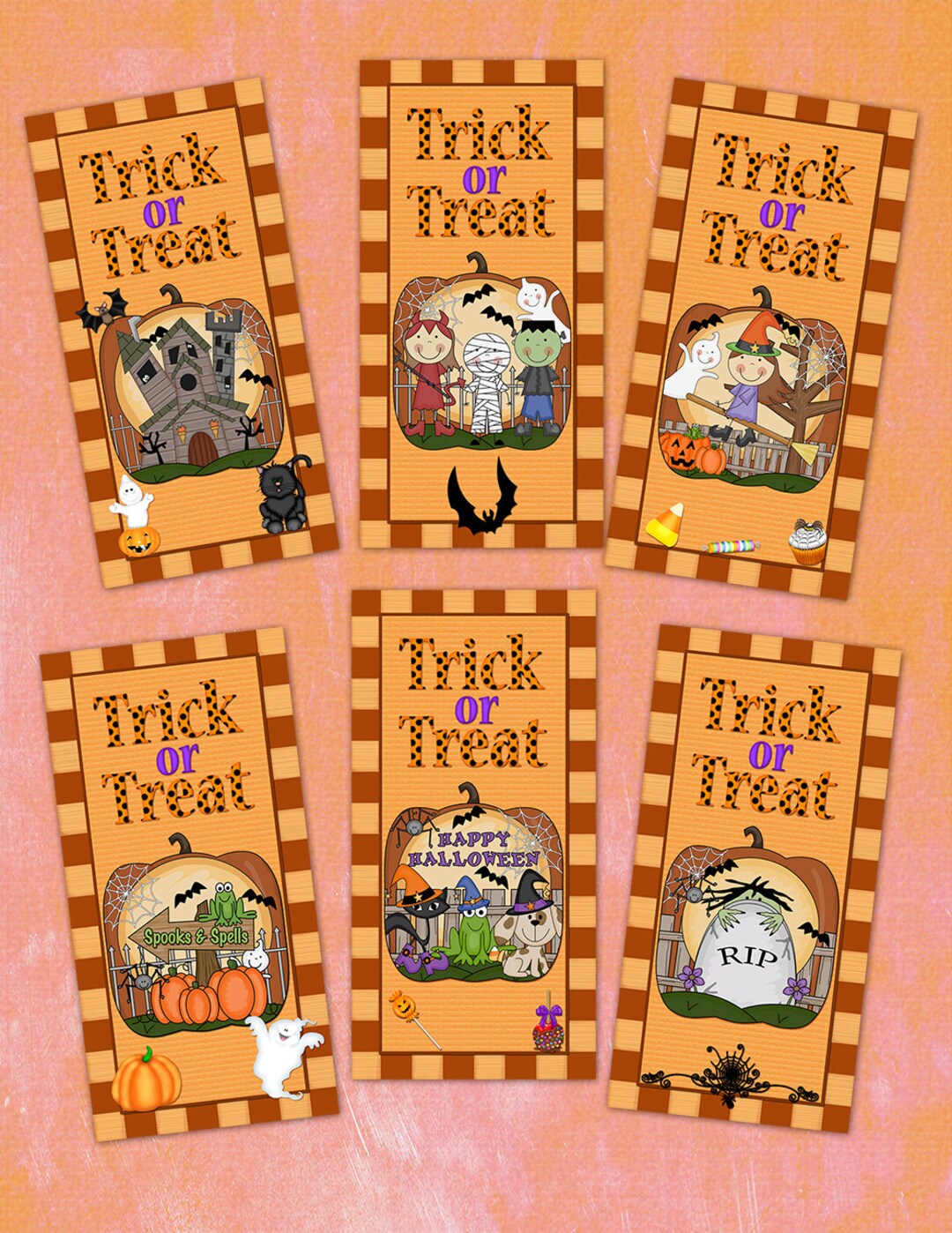 Digital Printable Halloween Treat Bag Tags - Etsy