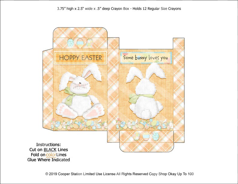 Digital Printable Easter Crayon Box - Easter Treat Box - Bunny Crayon ...