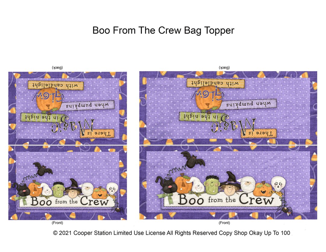 Digital Halloween Bag Topper - Ghost Candy Bag Topper - Treat Bag ...