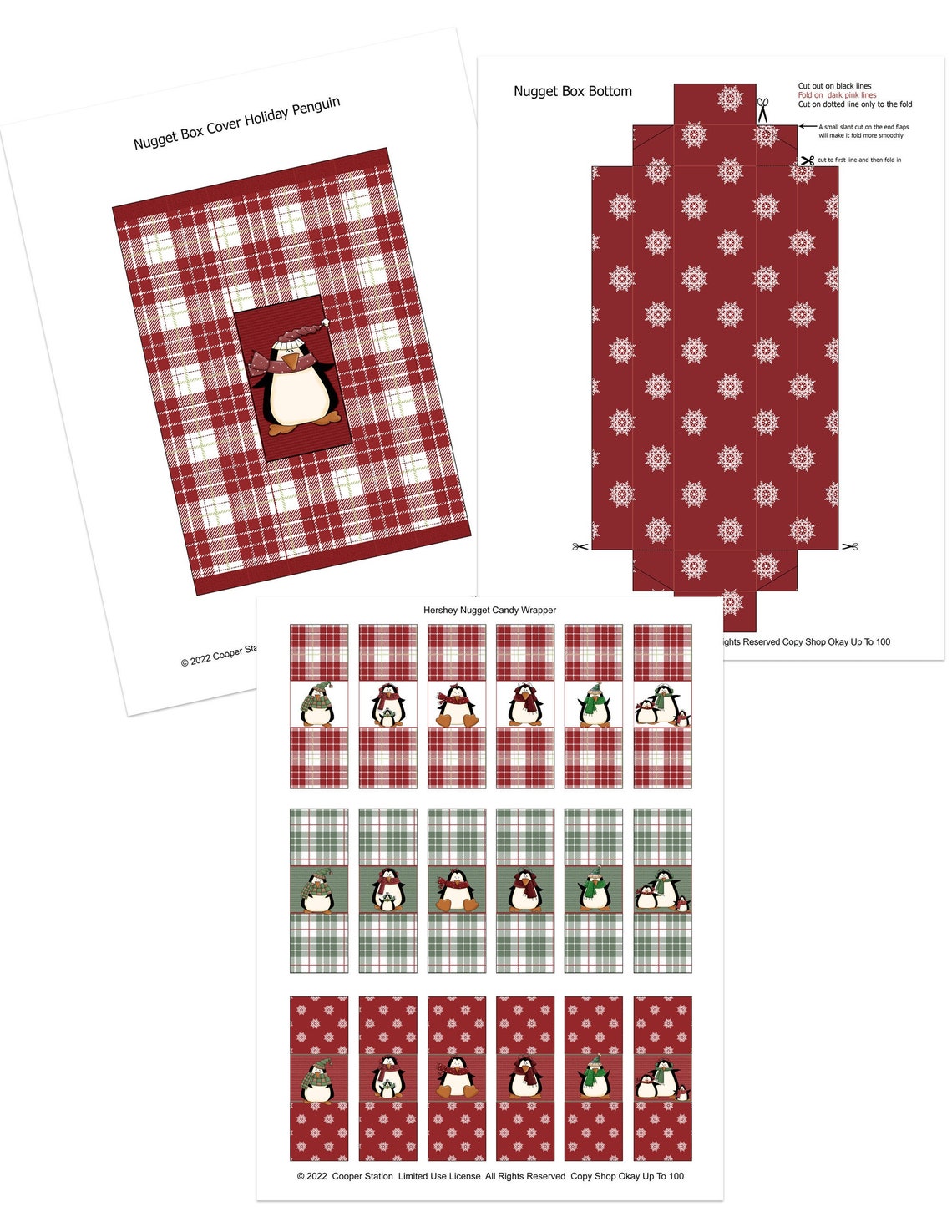 Digital Christmas Slider Gift Box Set for Nugget Candies - Etsy