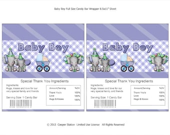 Digital Printable Baby Boy Candy Wrapper - Etsy