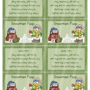 DIY Snowman Poop Digital Bag Toppers BG009 - Etsy
