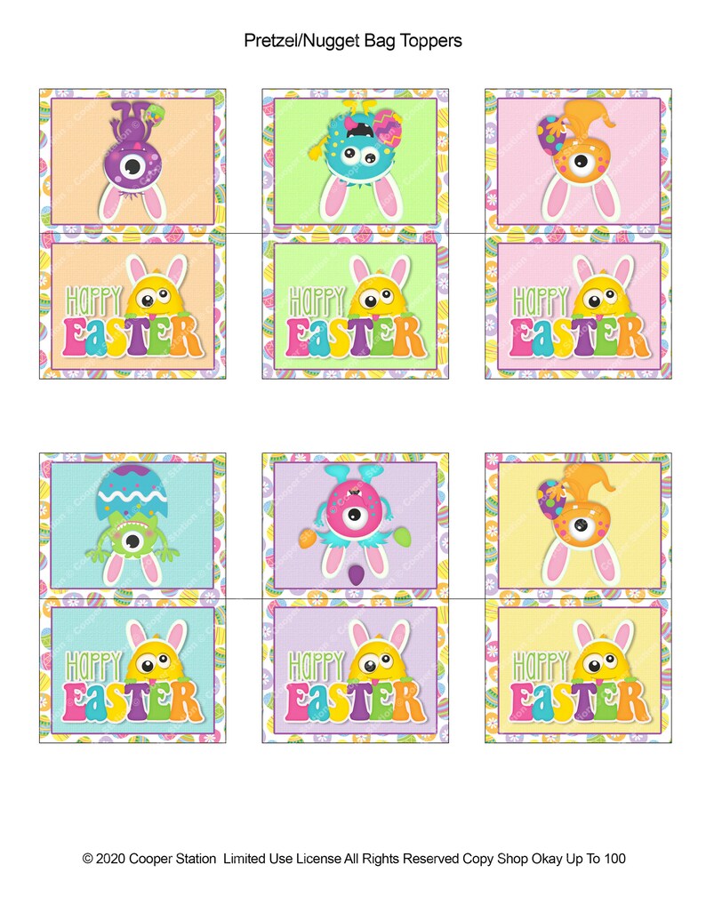 Easter Monsters Hershey Nugget Wrapper Set Small Easter | Etsy