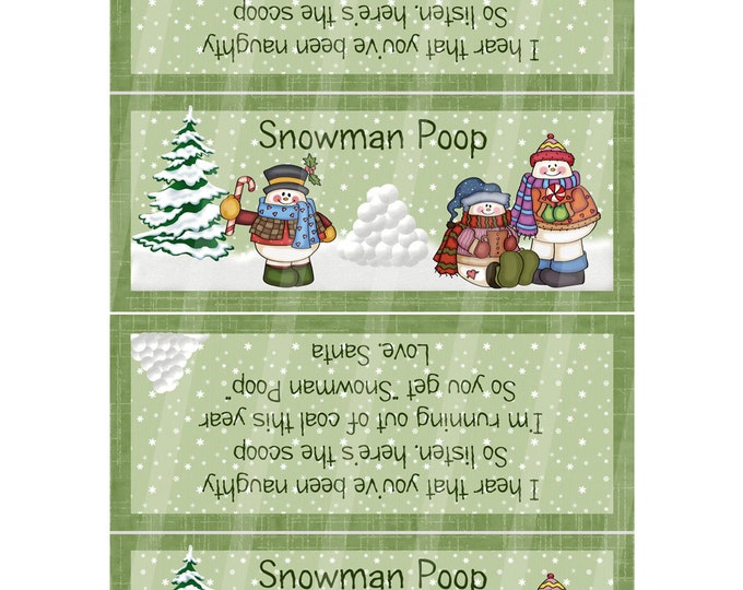 DIY Snowman Poop Digital Bag Toppers BG009 - Etsy