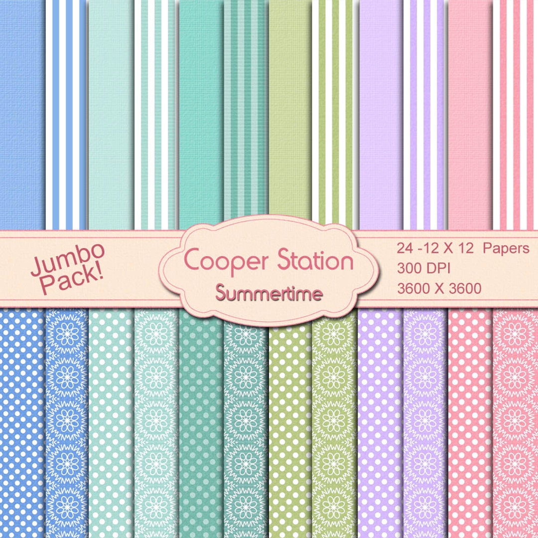 Digital Paper Pack Summertime Theme - Jumbo Pack DP006 - Etsy