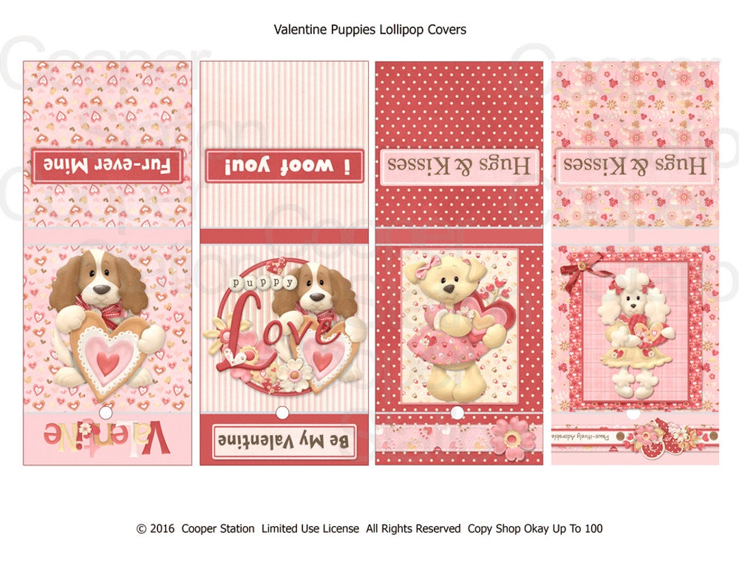 Printable Digital Valentine Lollipop Covers - Etsy