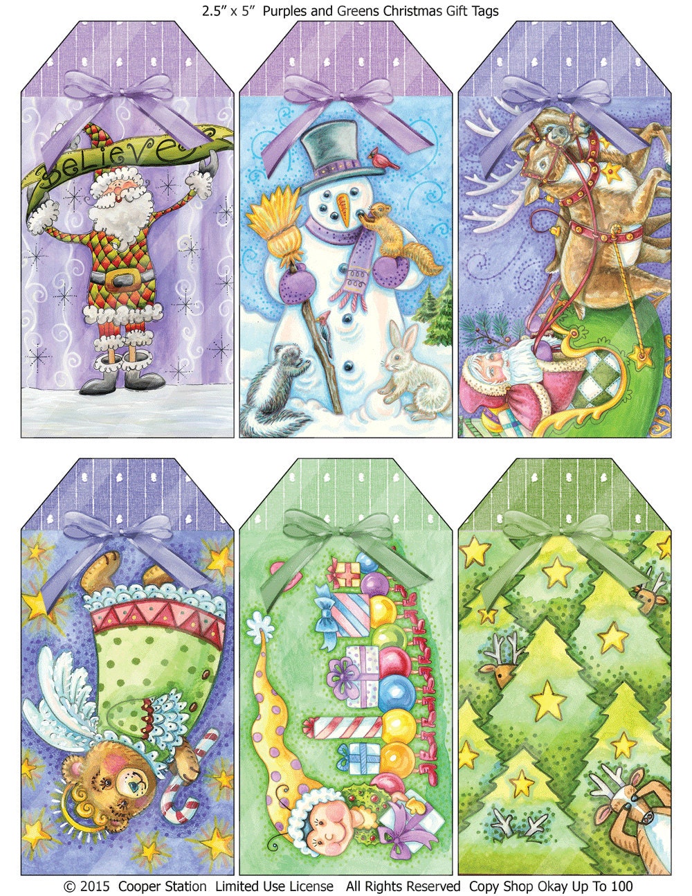 Printable Digital Large Christmas Gift Tags 025 Instant - Etsy