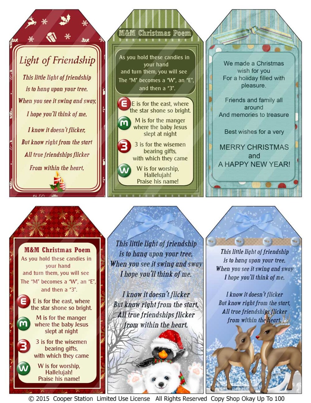 Printable Digital Ornament Gift Tags - Etsy