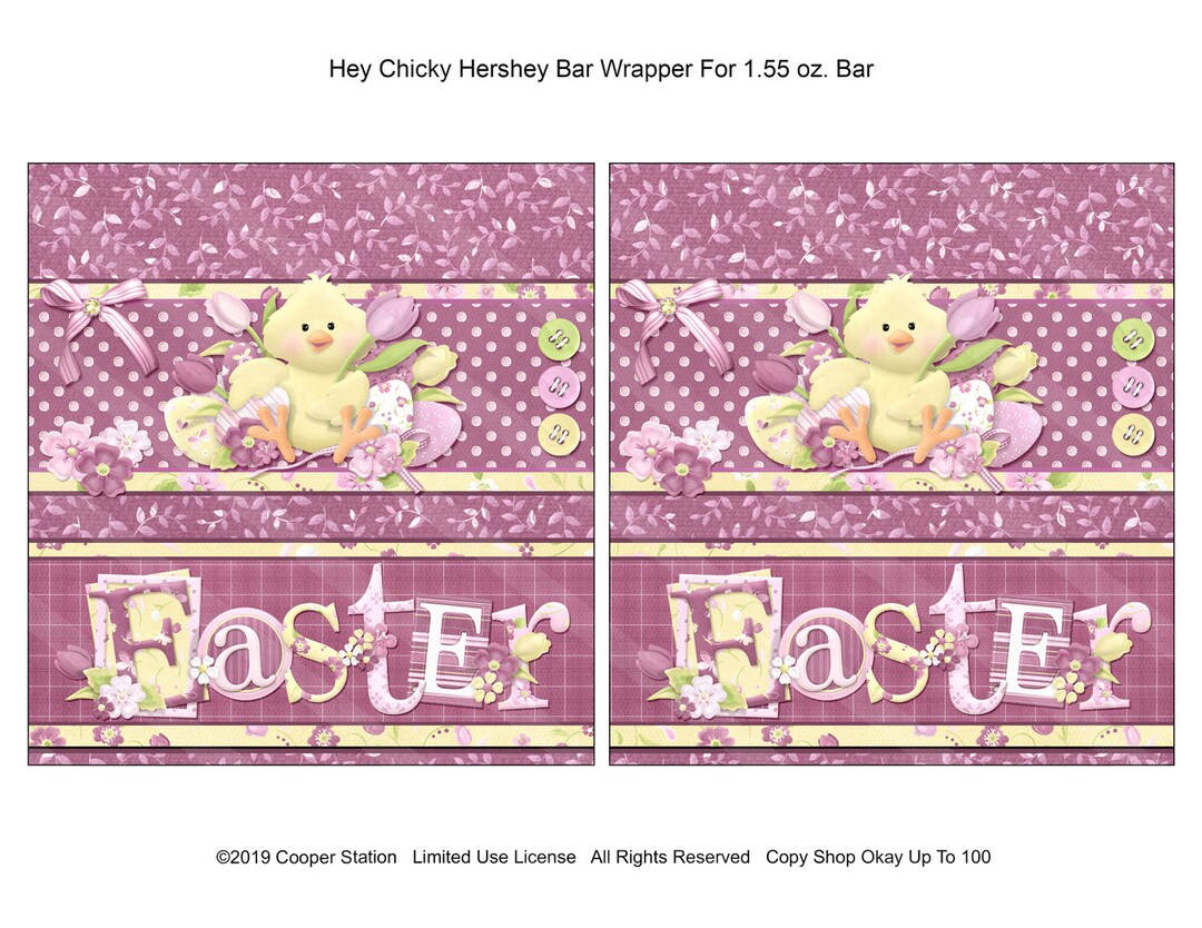 Printable Digital Easter Chick Hershey Candy Bar Wrapper Chocolate Bar ...