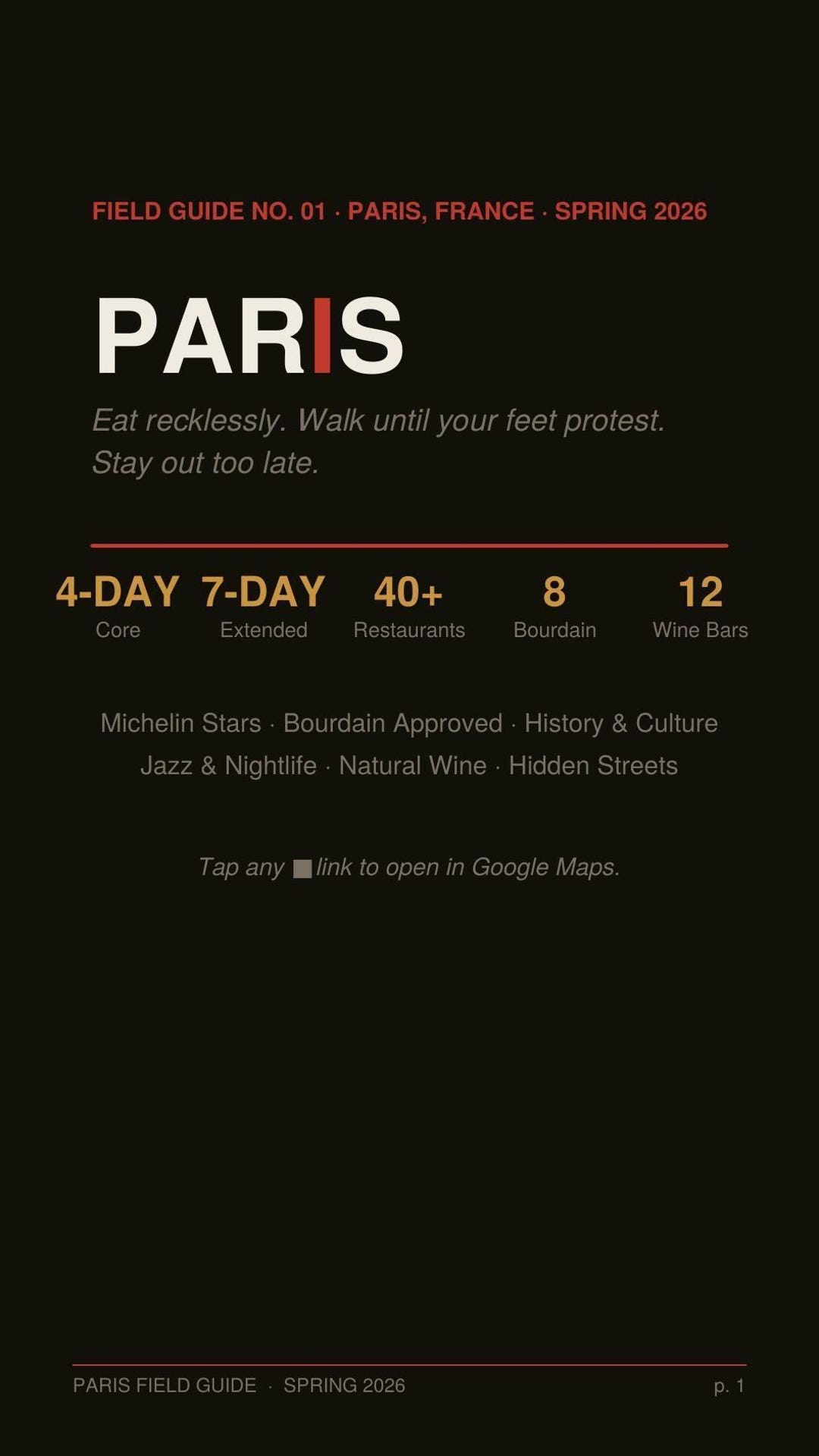 Paris Travel Guide PDF | Michelin Restaurants, Bourdain Spots, Walking ...