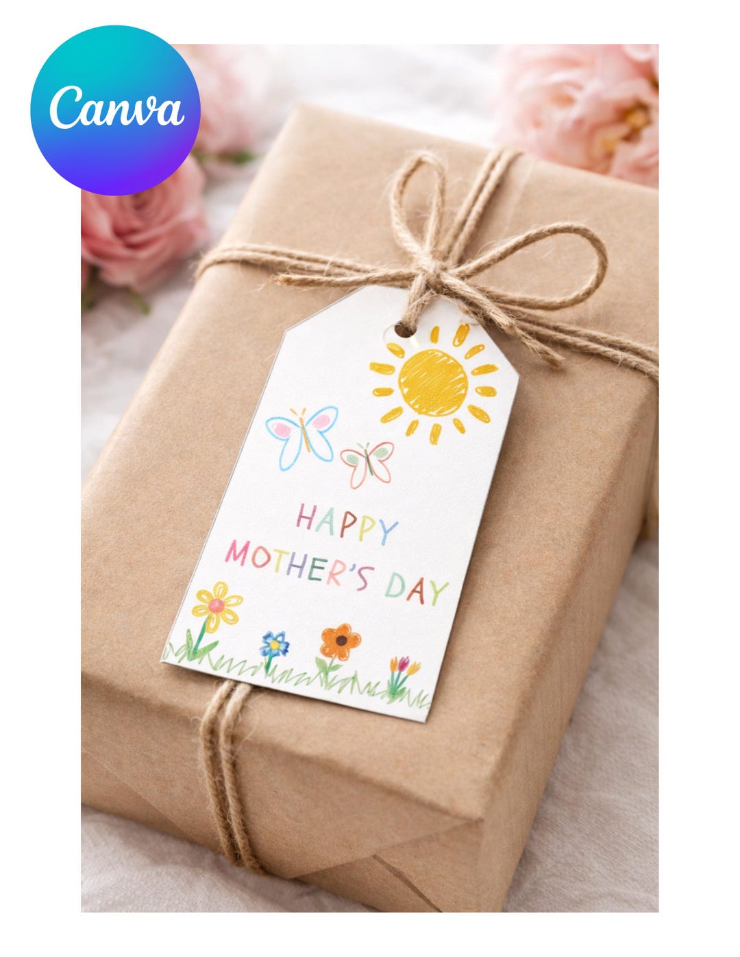 Mother’s Day Gift Tags Printable | Editable Canva Tag Template | Happy ...