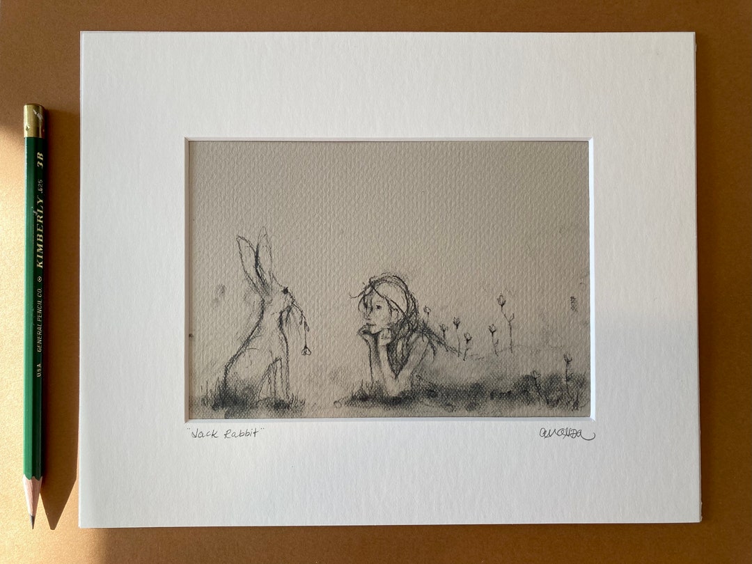 Jack Rabbit - Matted Art Print - Fits 8 X 10 Frame - Forest Friend ...