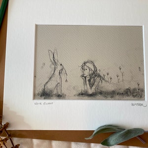 Jack Rabbit Art Print: Charcoal Illustration, Matted 8x10 - Etsy