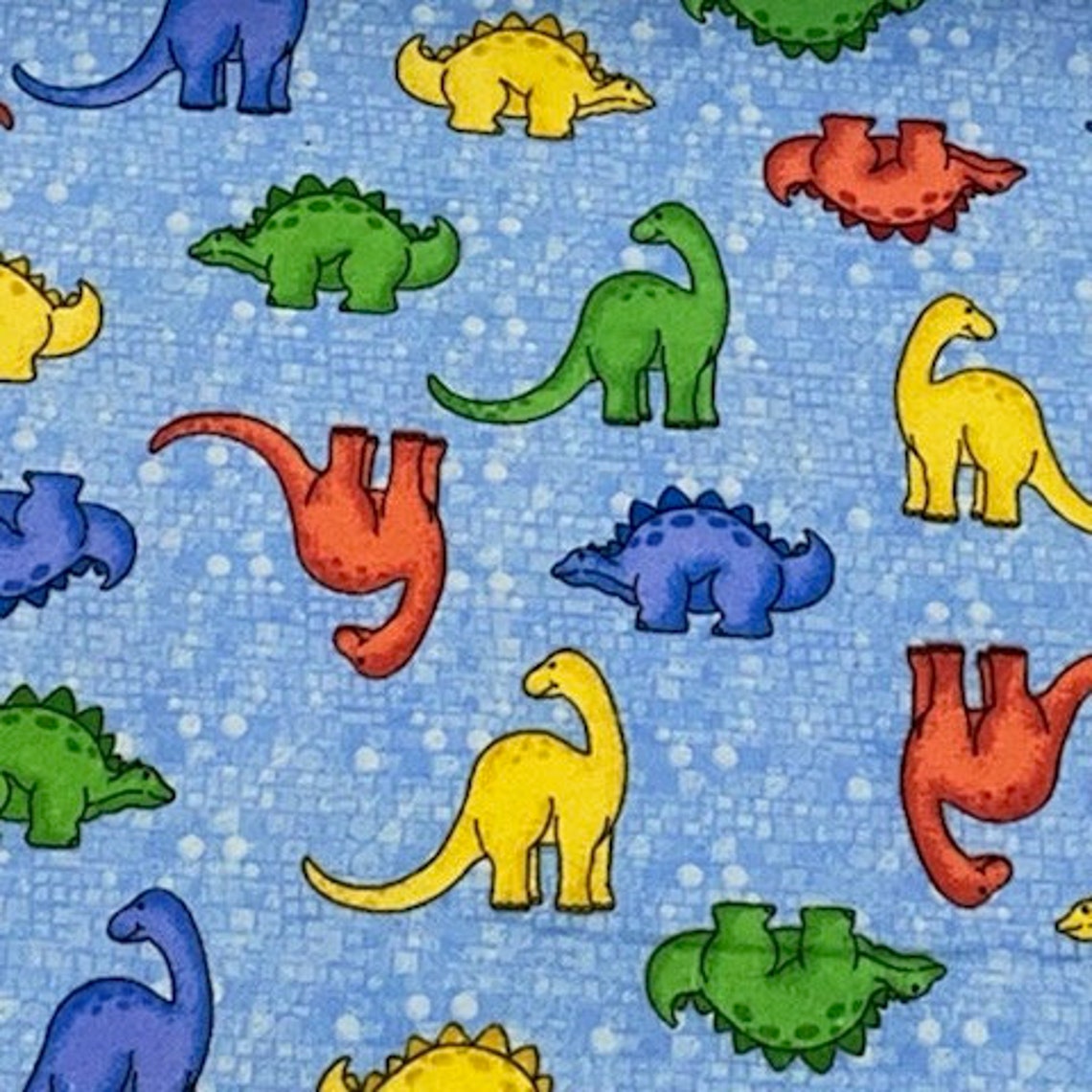 Dinosaur Prehistoric Flannel Fabric, Boy Quilt Blanket Fabric, Orange ...