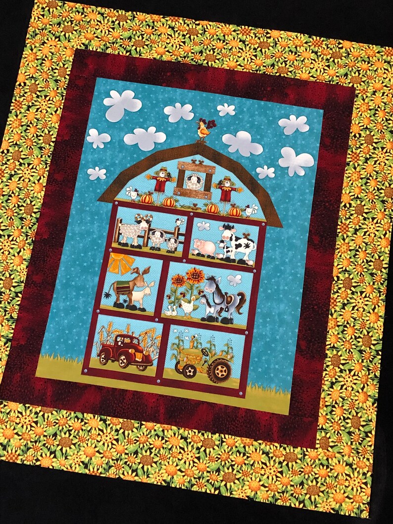 Baby Farm Animal QUILT KIT Cow Horse Pig Duck Goat Old | Etsy