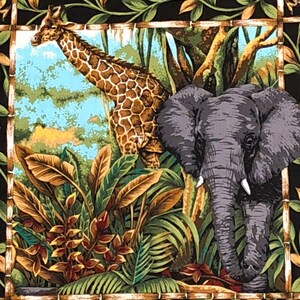 Out of Africa Jungle Safari Lion Wildlife Fabric Panel, or Pillow Panel ...
