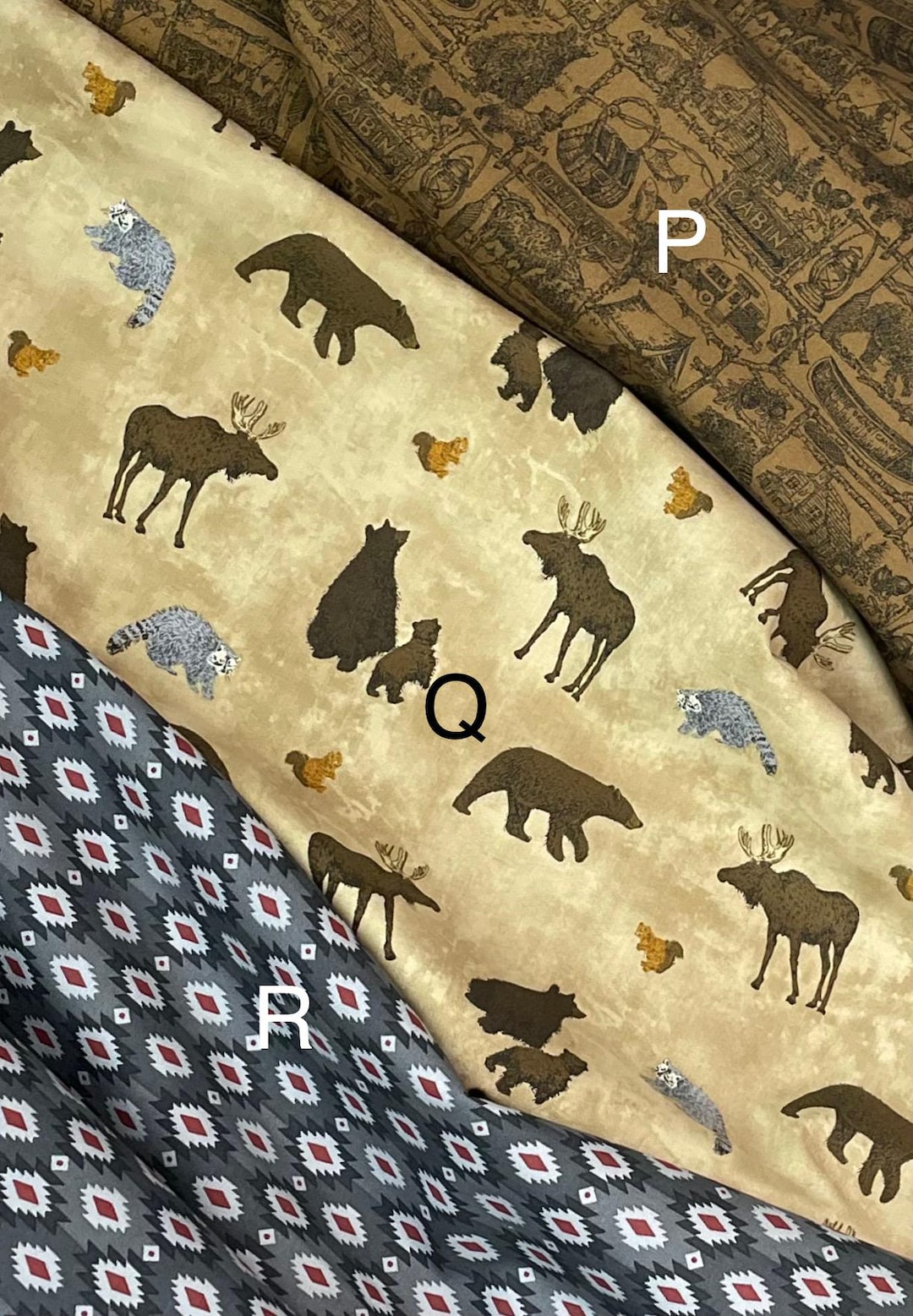 Pine Grove Fabric by Riley Blake Designs, Cabin, Camping, Bears, Moose ...