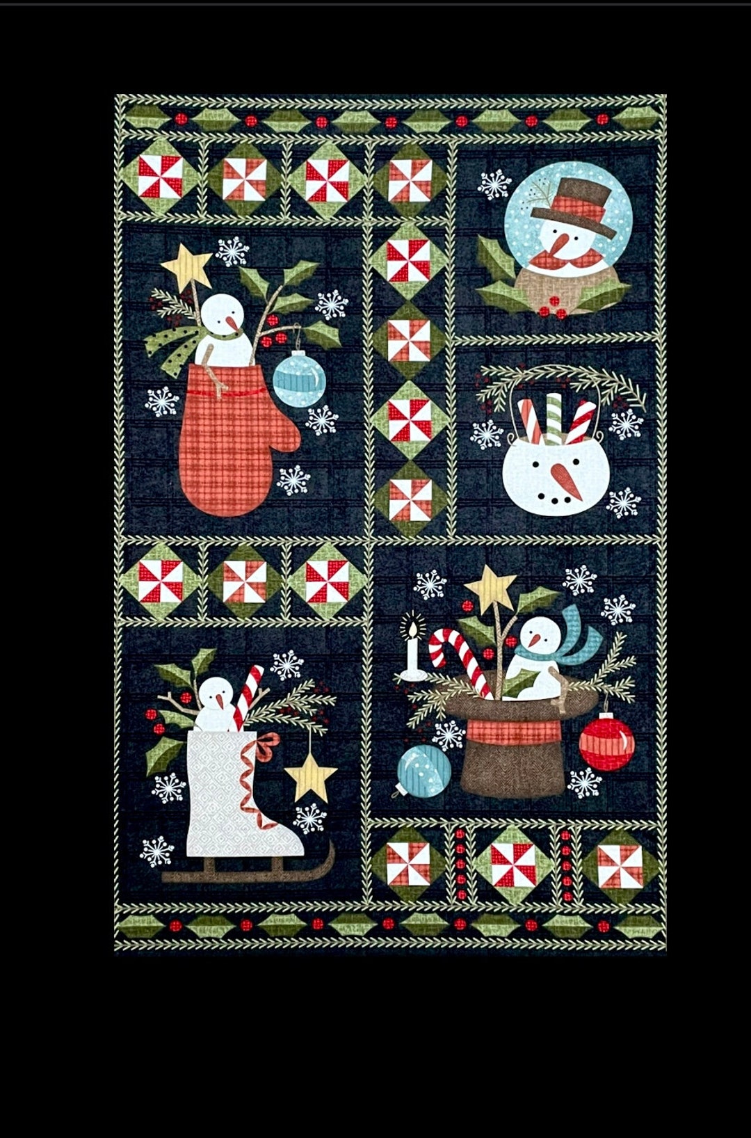 Snowdays Snowman Fabric Panel, Soft Flannel, Candy Cane, Snowman, Ice ...